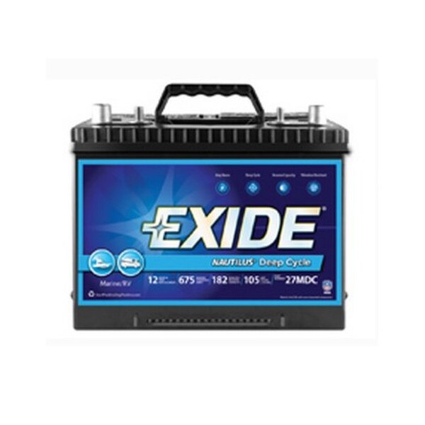 EXIDE 27MDC MARINE DEEP CYCLE 675 MCA 99 AH 180 MIN RC 27MDC NG27 ...