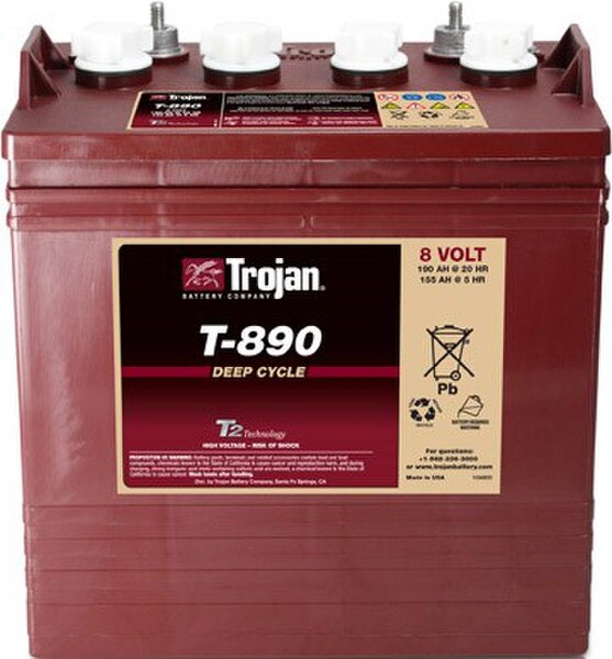 TROJAN T890 8 VOLT 190 AH GOLF CART BATTERY T890 T890 | completebattery.com